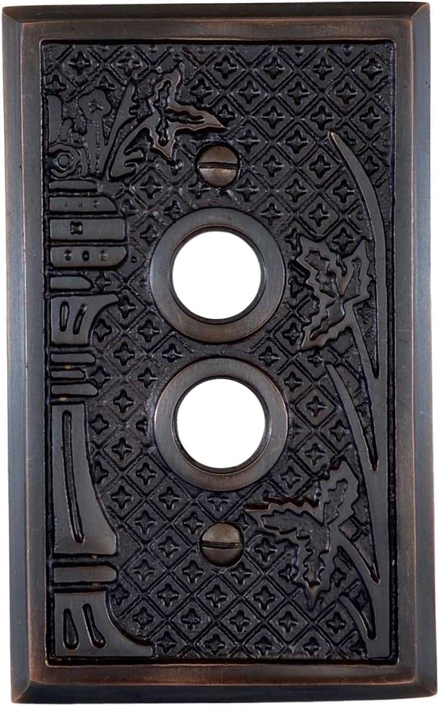Victorian Style Single Gang Push Button Switch Cover Plate Heavy Bronze ...