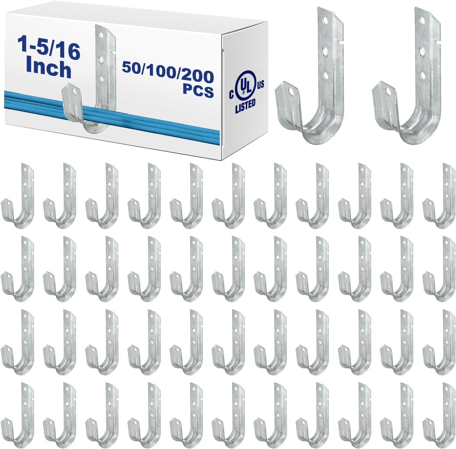 Gisafai 50 Cable Support J Hook, Cable Hooks for Hanging, Heavy Duty ...