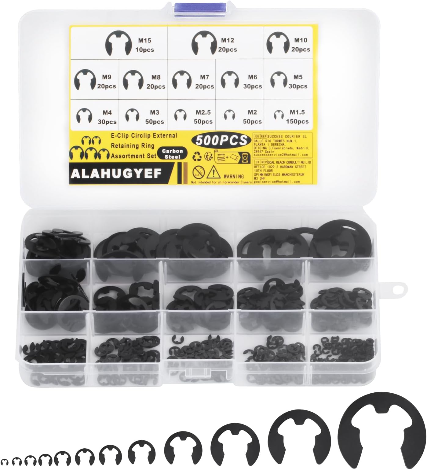 XxinXrong390 Stück E-Clips Sicherungsringe Set, Edelstahl ...