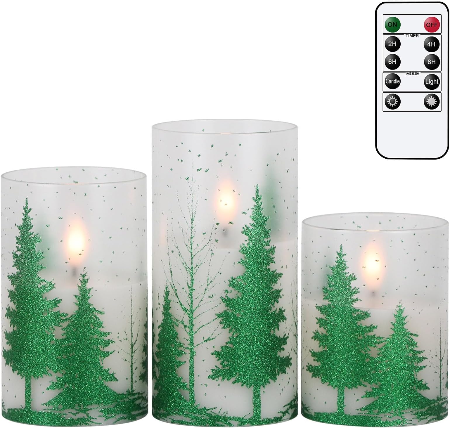 Amazon.com: Wondise Glass Flickering Flameless Candles with Remote and ...