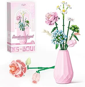 Amazon.com: Micro Mini Bricks Flowers Bouquet Building Set with Vase ...