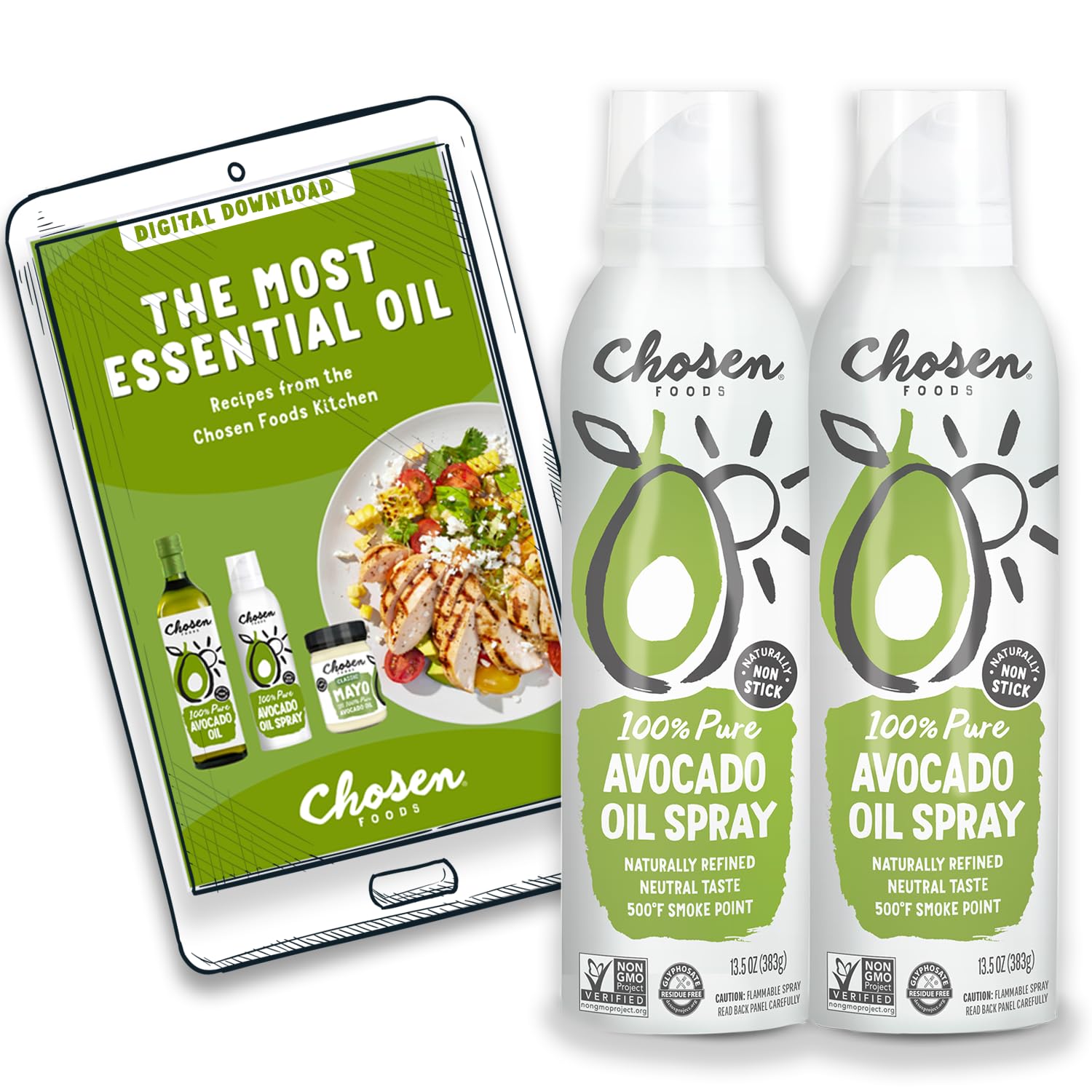 Amazon.com : Chosen Foods 100% Pure Avocado Oil Spray, Keto Diet ...
