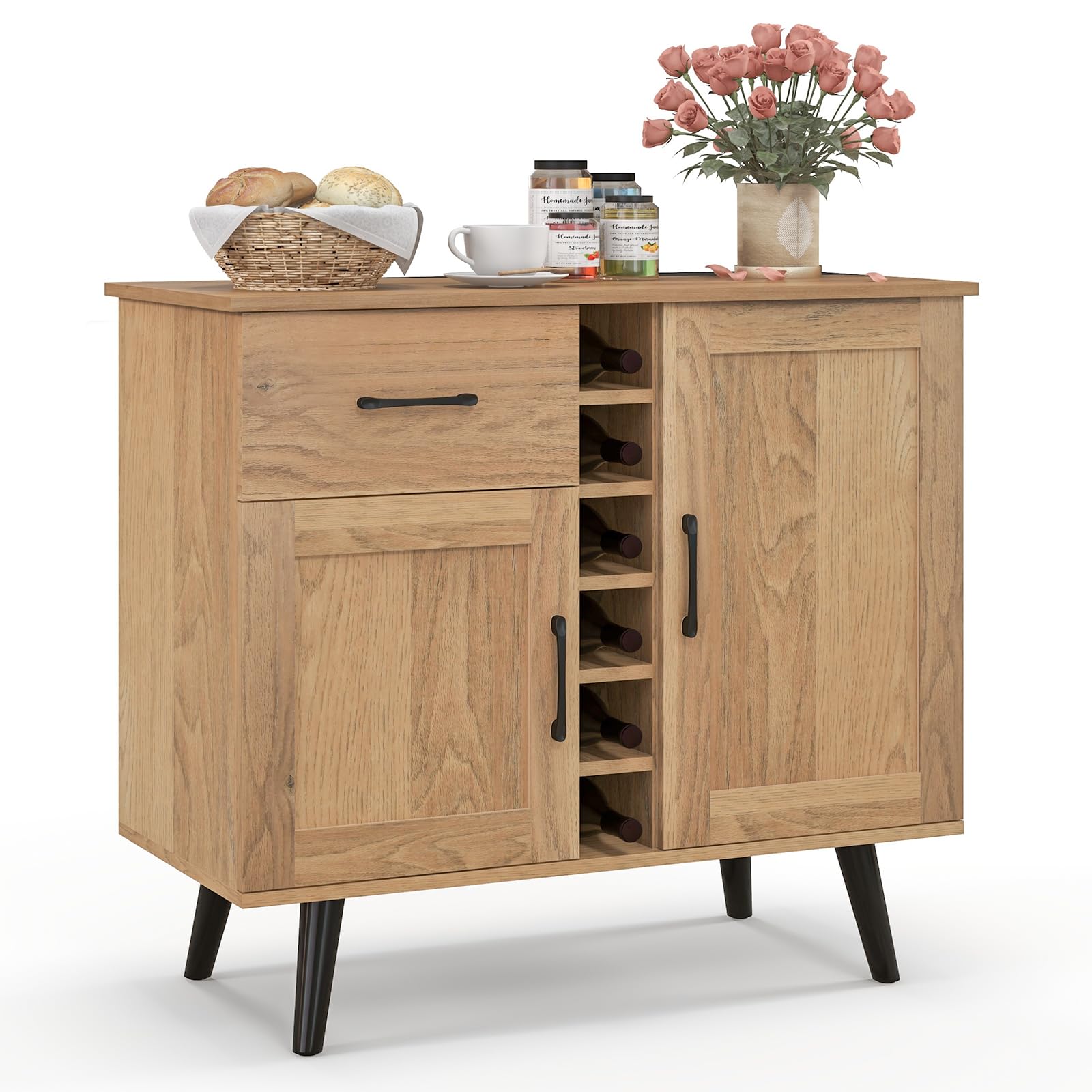Amazon.com - IFANNY Buffet Cabinet with Storage, Liquor Cabinet with 6 ...
