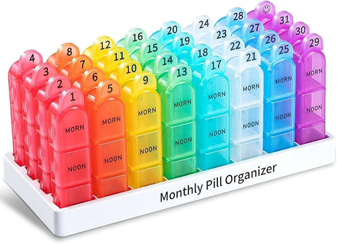 Amazon.com: Zoksi Monthly Pill Organizer 3 Times a Day, One Month Pill ...