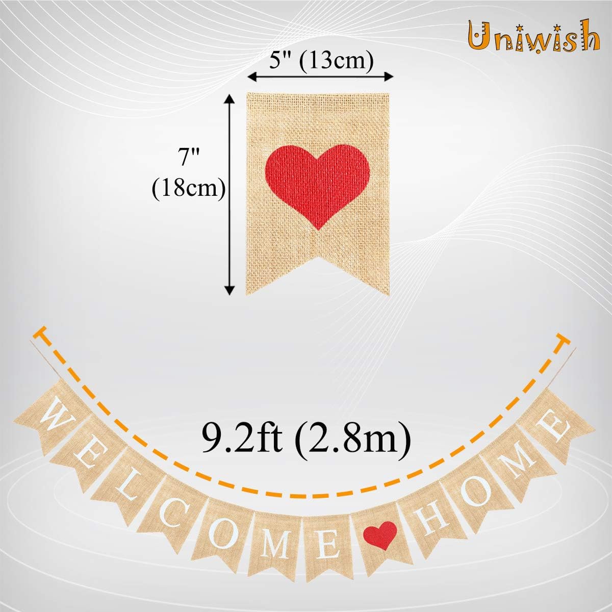 Uniwish Welcome Home Banner Burlap Sign Party Decorations, Vintage ...