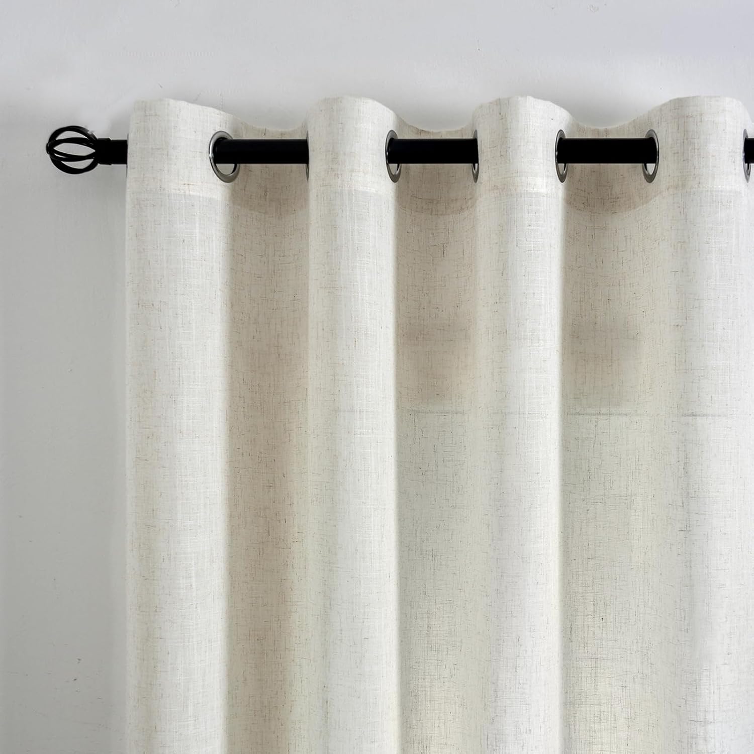 Amazon.com: TERLYTEX Natural Linen Curtains 84 Inches Long 2 Panels Set ...
