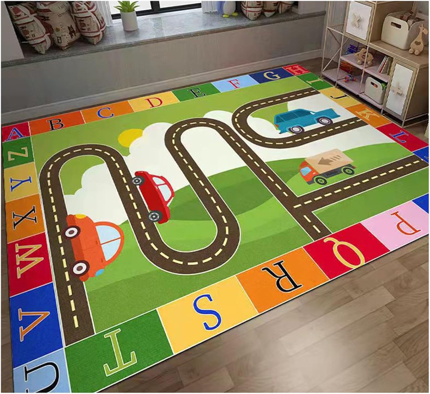 Amazon.com: ABC Alphabet Print Educational Classroom Rug,ABC Car ...