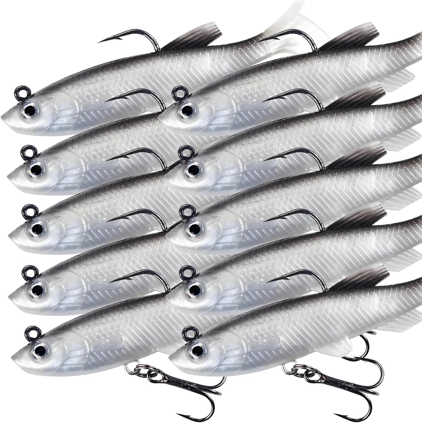 Yotsuba 10 Pack Poddy Mullet Soft Plastic Vibe Fishing Lures - 85mm Jig ...