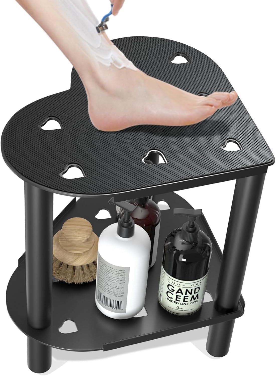 Amazon.com: PILIWOLF Heart Shaped Shower Stool for Inside Shower, Small ...