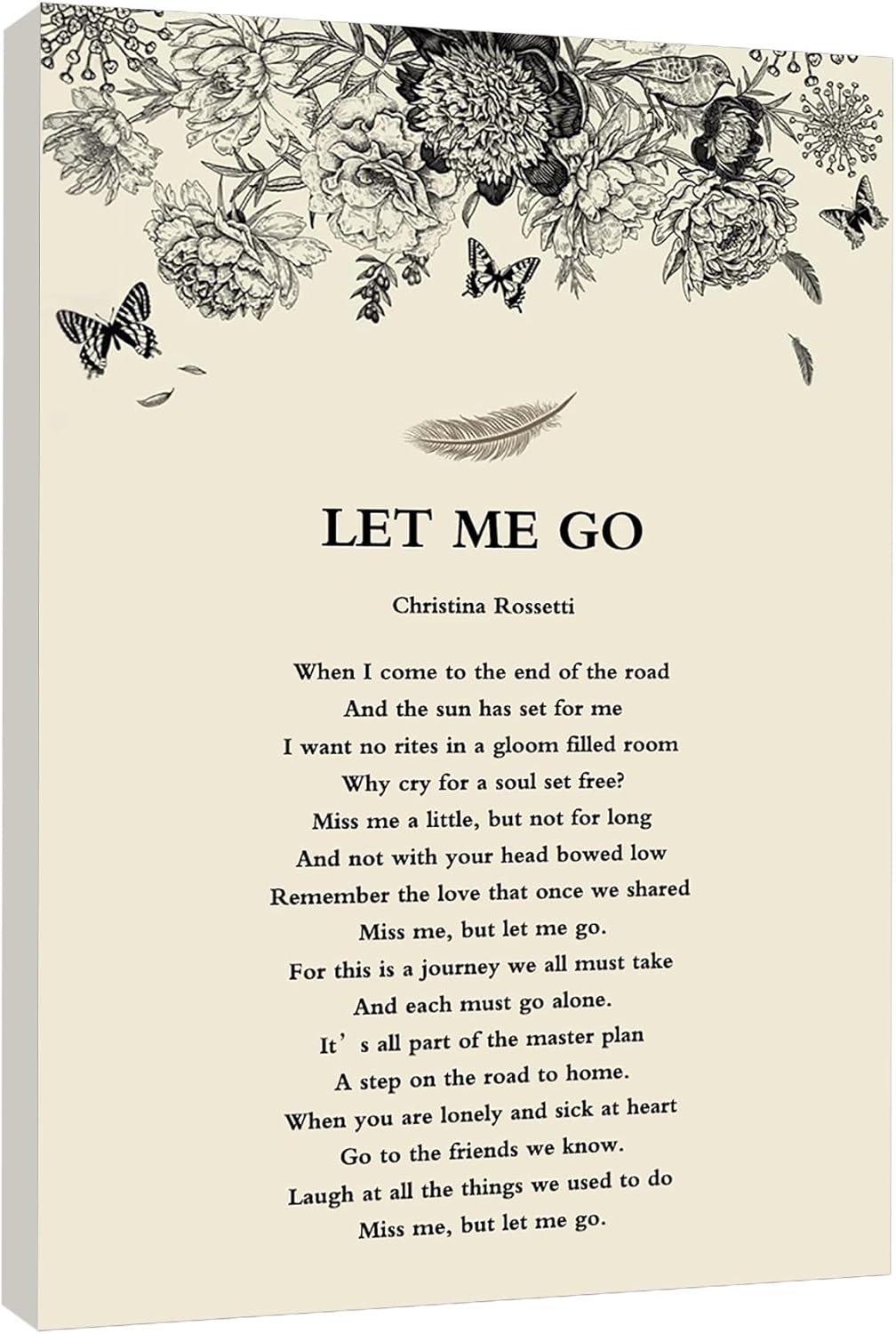 Amazon.com: RCVTVPV Let Me Go Poem By Christina Rossetti Wall Art ...