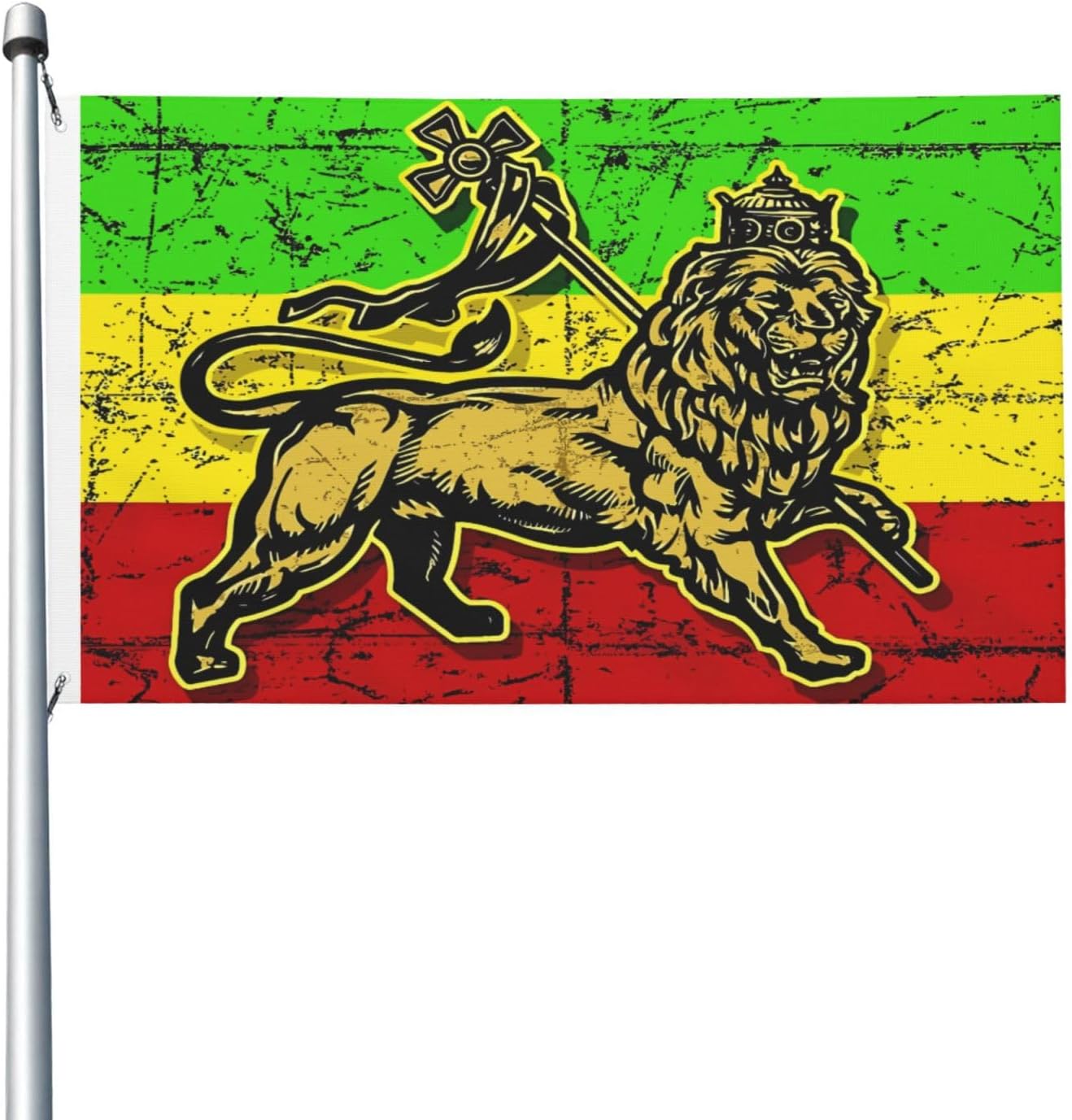 Amazon.com : SMBOE Jamaican Flag Rasta Reggae Judah Lion Flag 3x5 Ft ...