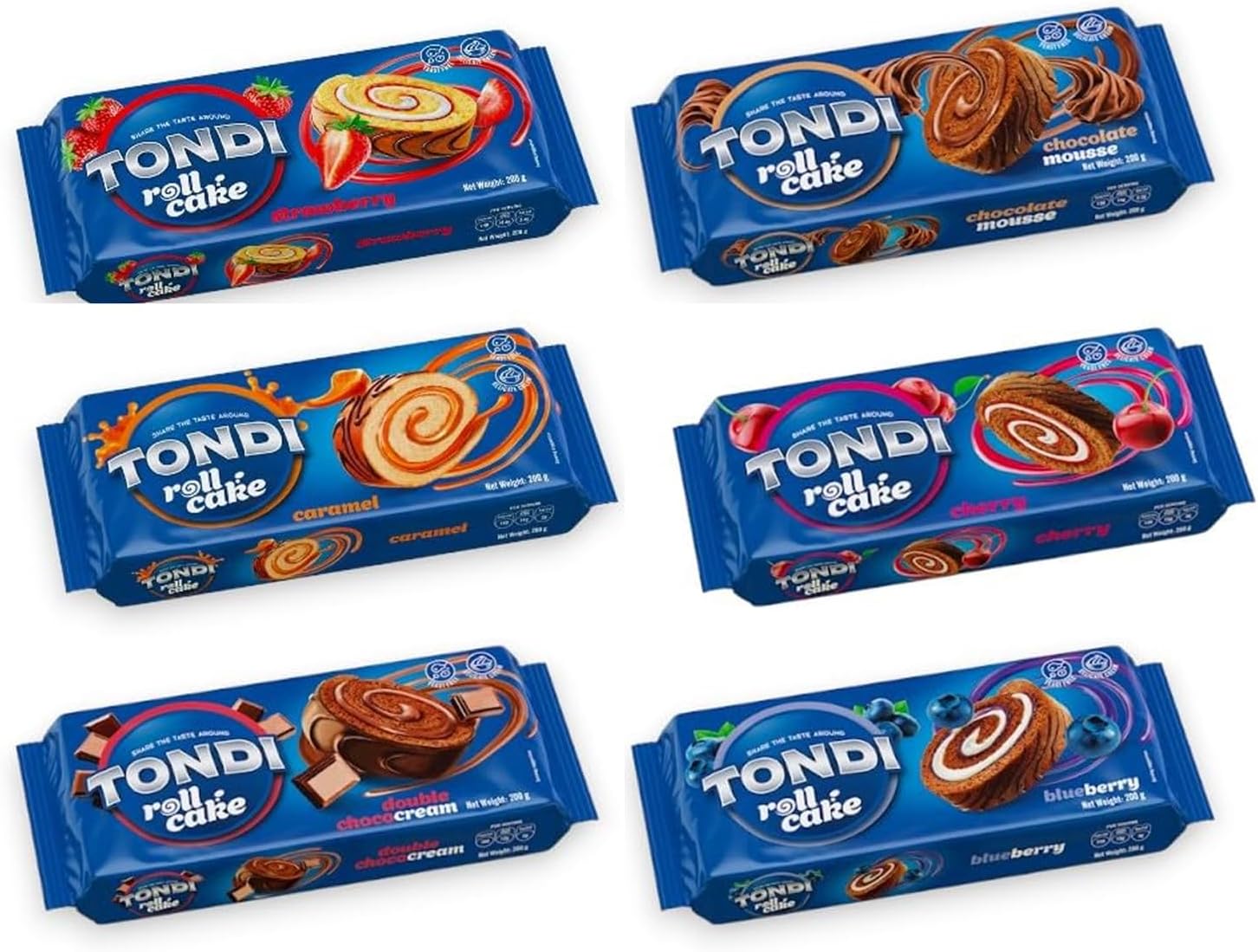 Amazon.com: TONDI Roll Cakes with Various Fillings - Soft Fresh Cake ...
