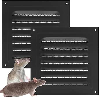 Black Air Vent Cover, 2Pcs Attic Vent Soffit Vent Wall Vent Metal Shed ...
