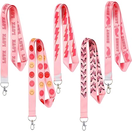 Amazon.com: BKBKAAK 3 Sets Cute Lanyard with ID Holder Aesthetic Kawaii ...