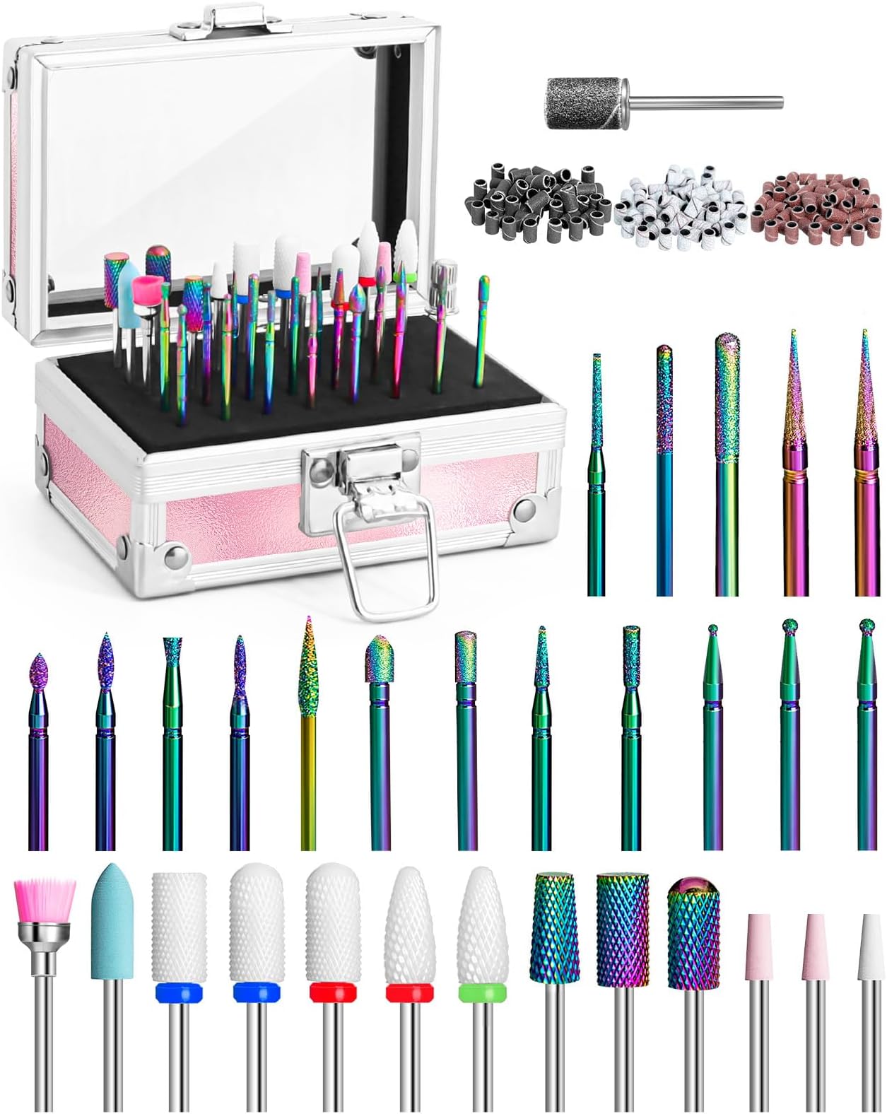 Amazon.com: 26PCS Nail Drill Bits Set with Holder Case, 3/32 inch ...