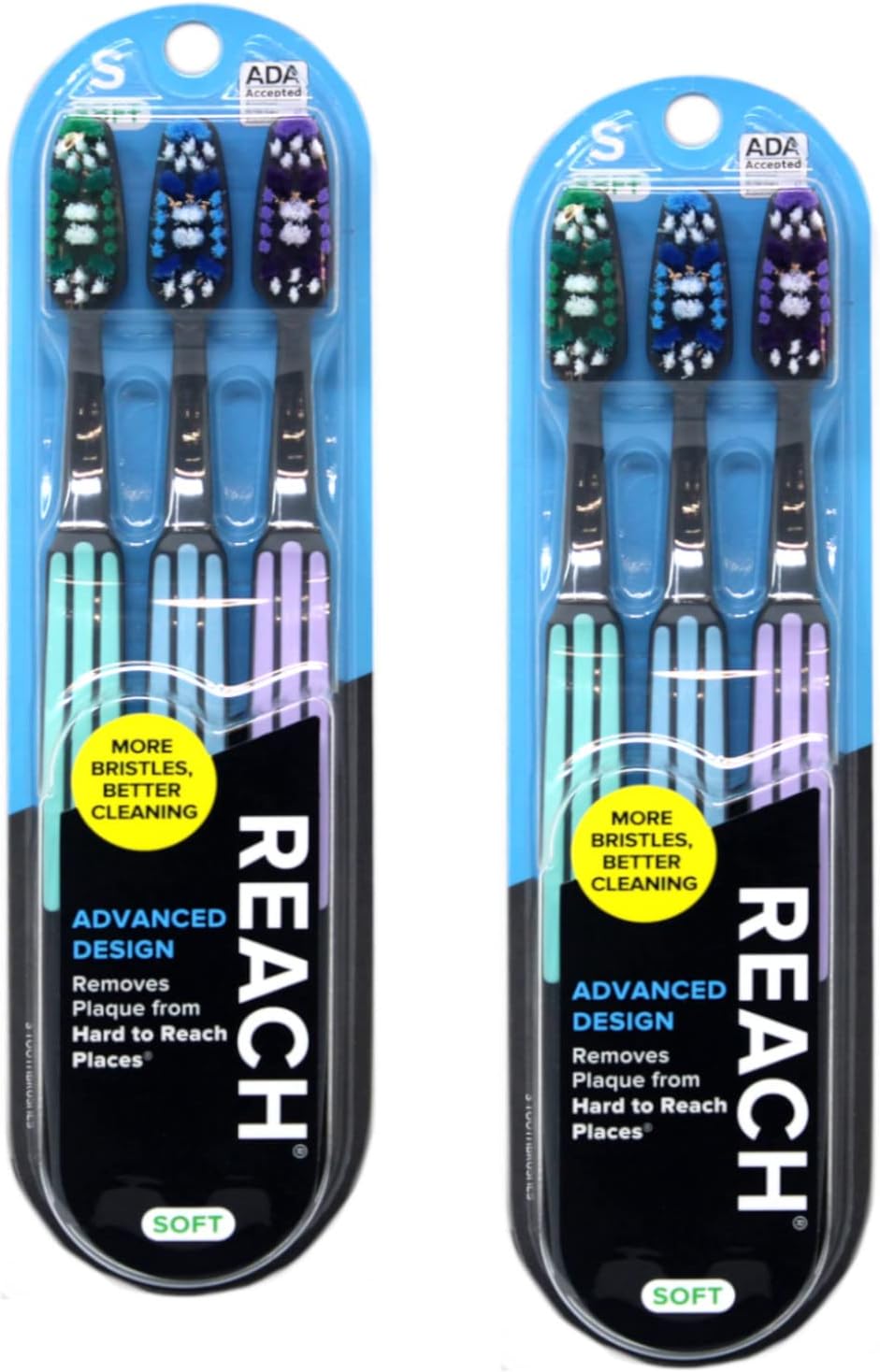 Amazon.com : Reach Advanced Design Soft Toothbrushes, Colors May Vary ...