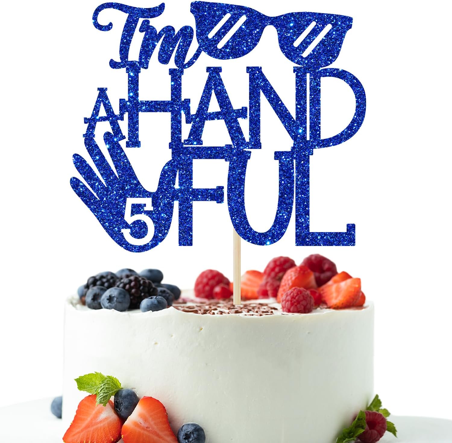 Amazon.com: I'm a Handful Cake Topper, Officially a Handful, High Five ...