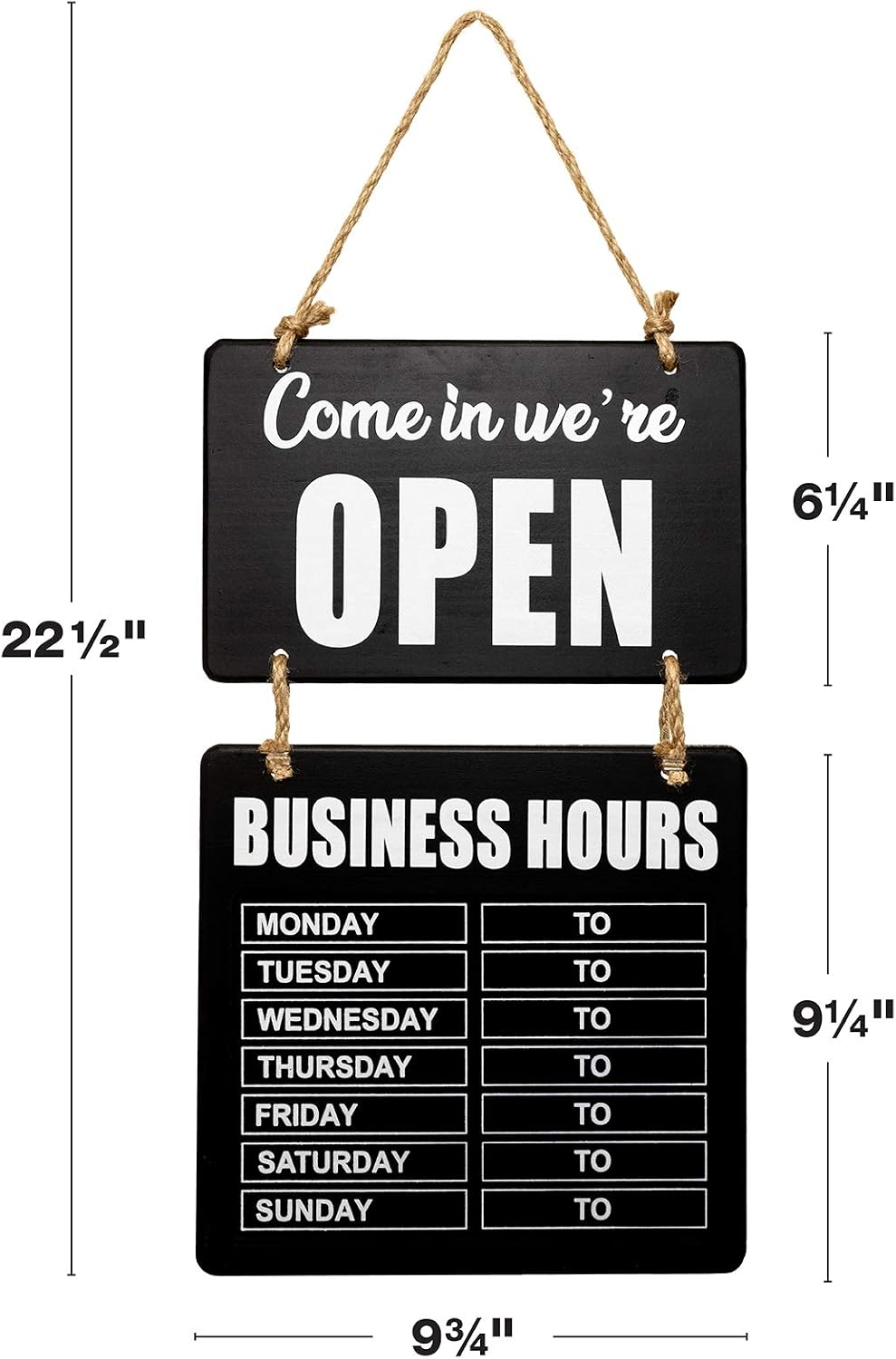Excello Global Products Business Hours Hanging Chalkboard Black Welcome ...