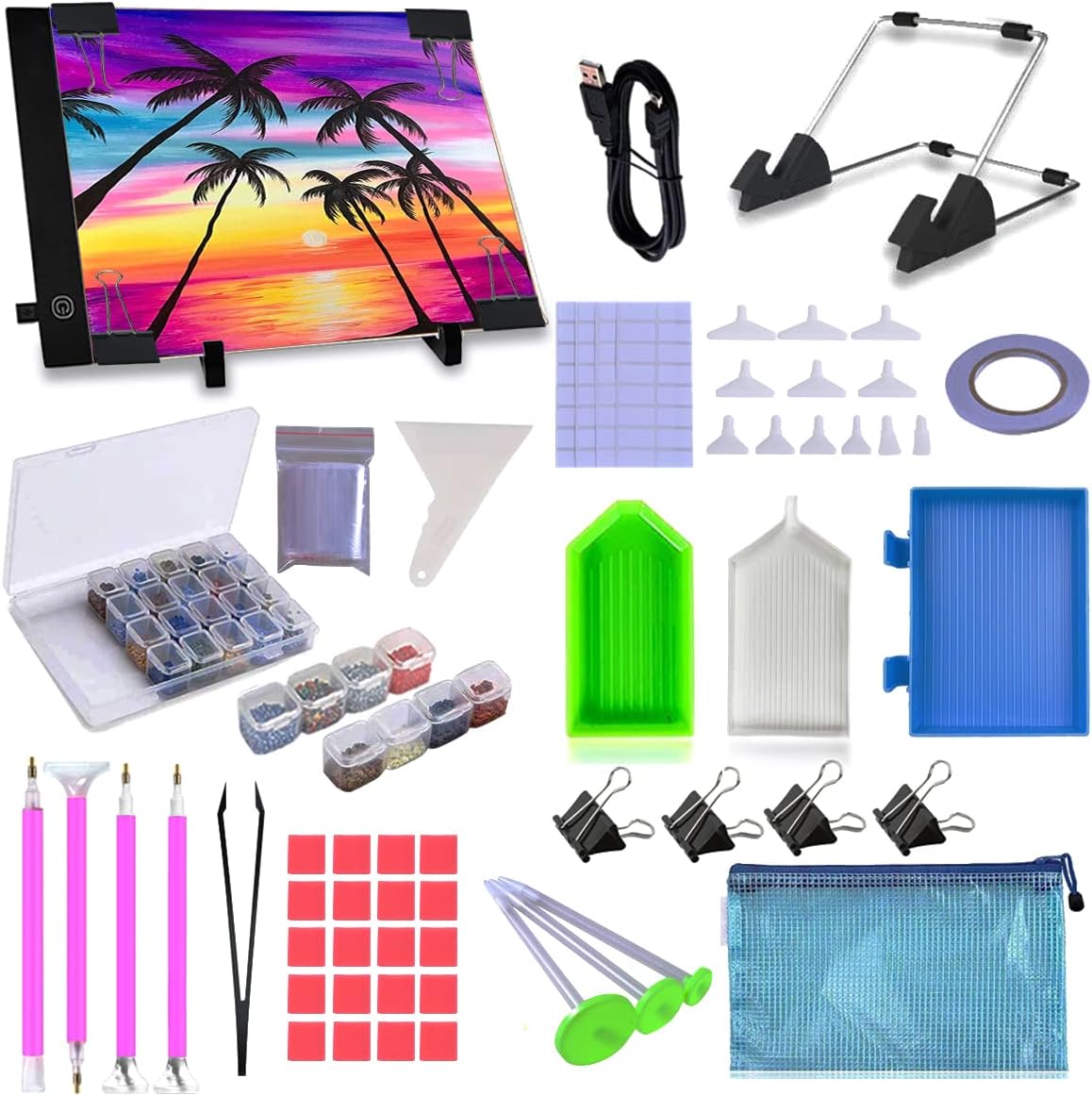 Amazon.com: 59 Pcs Diamond Painting A4 LED Light Pad Kit, 5D Diamond ...