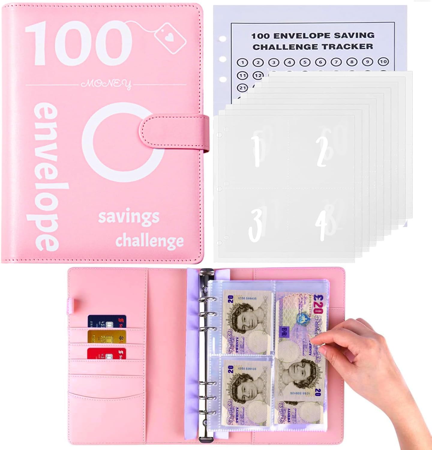 100 Envelopes Saving Challenge UK - Money Saving Book as Cash Stuffing ...
