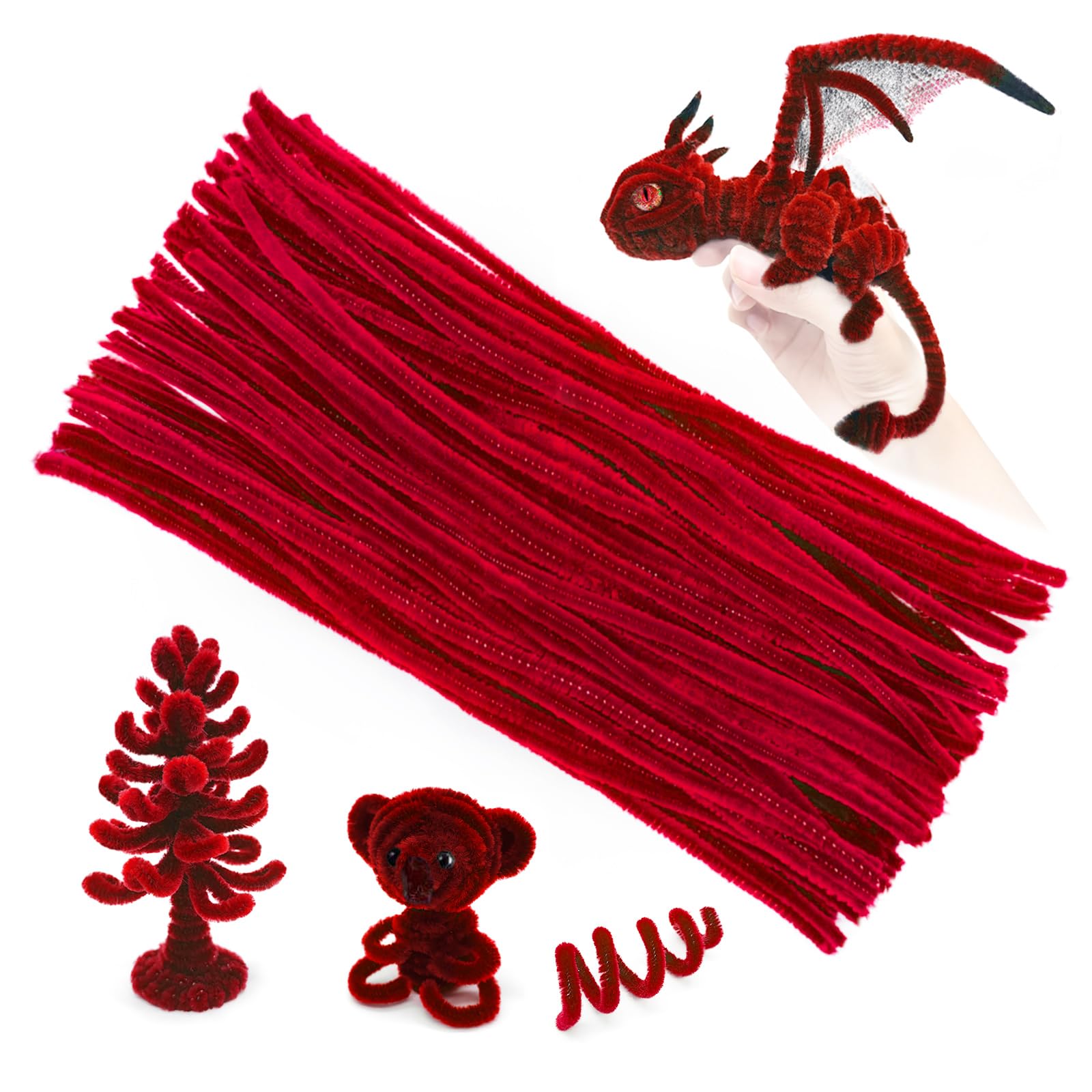 Snapklik.com : BlingKingdom 100pcs Fluffy Pipe Cleaners Chenille Stems ...