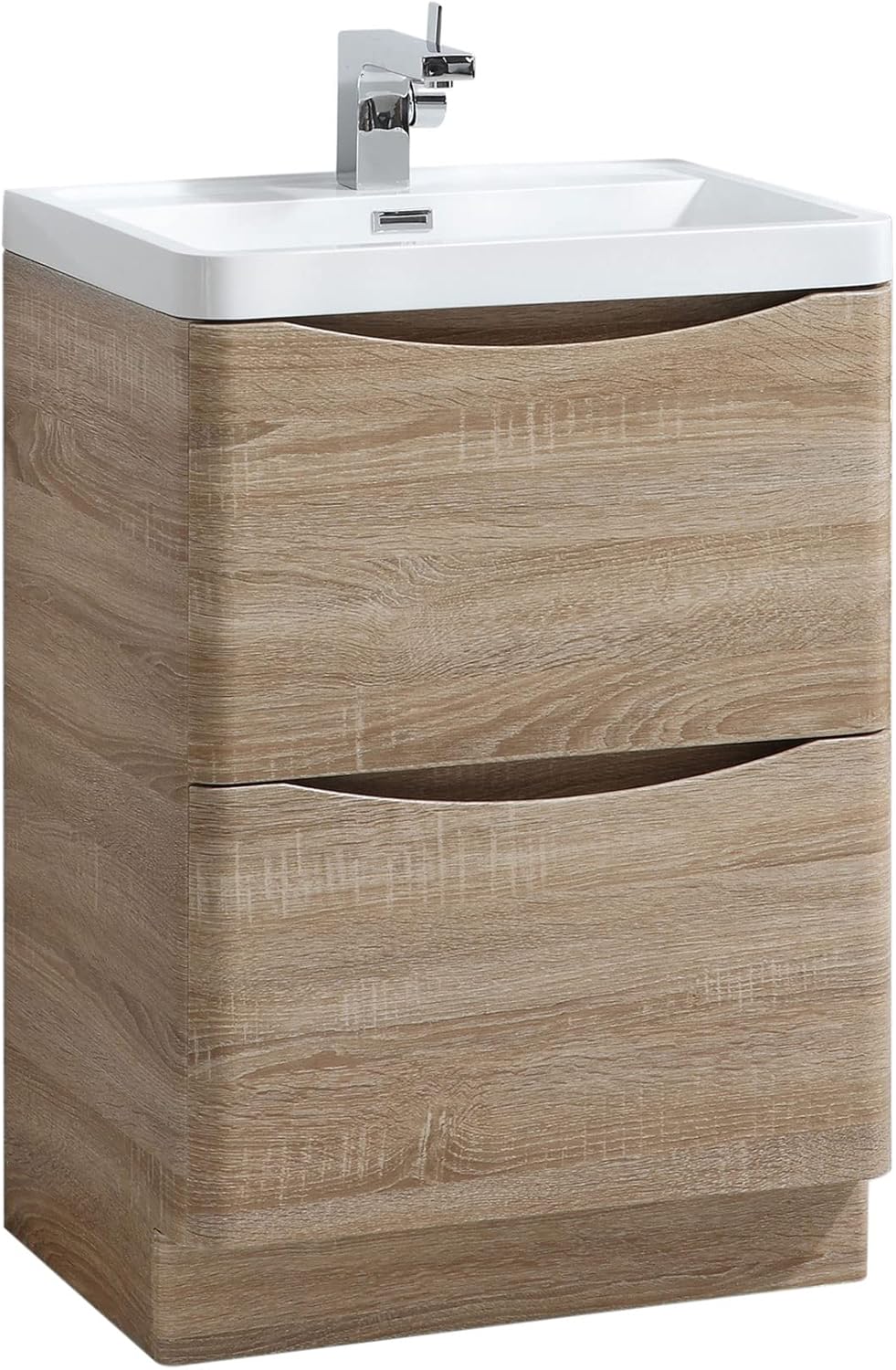 Eaton Light Ash Floor Standing Vanity Unit Includes Resin Basin ...