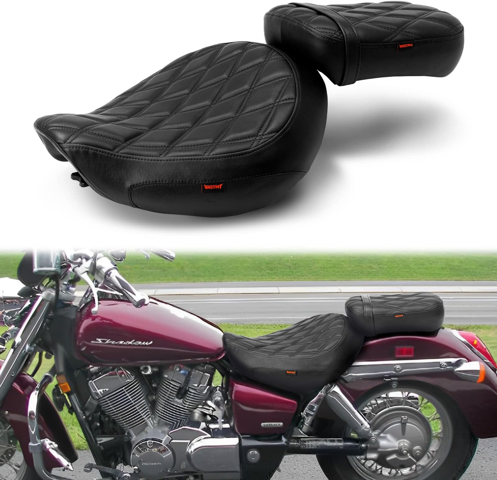 Amazon.com: Contoured - Driver's Backrest for Honda Shadow VT750 Ace ...