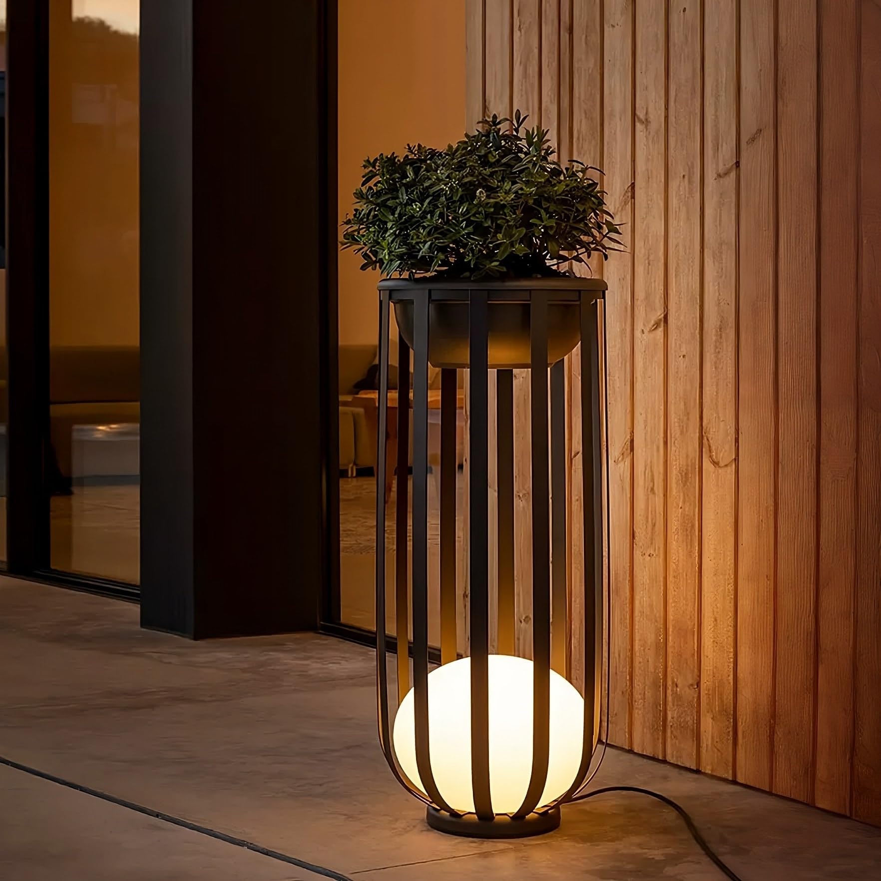 Solar Outdoor LED Floor Lamp with Plant Stand 37 inch - Amazon.com