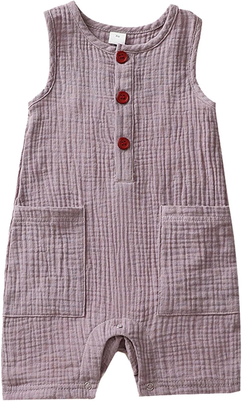 Amazon.com: Baby Girls' Sleeveless Bodysuit Short Leg Romper Baby ...