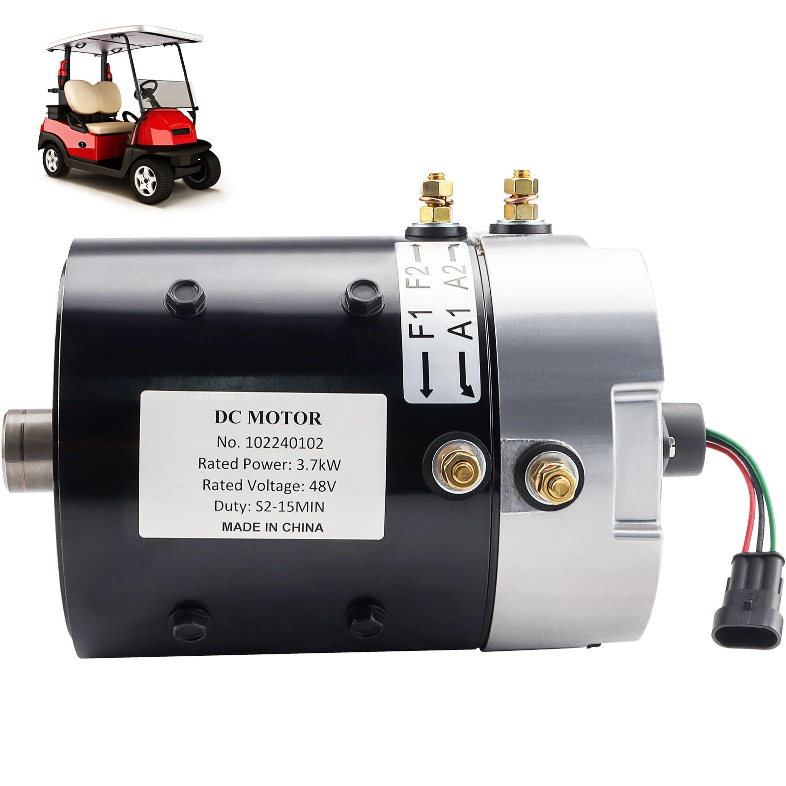 Amazon.com: 1022401-02 Golf Cart Motor,48V 3.7KW Electric DC Motor ...