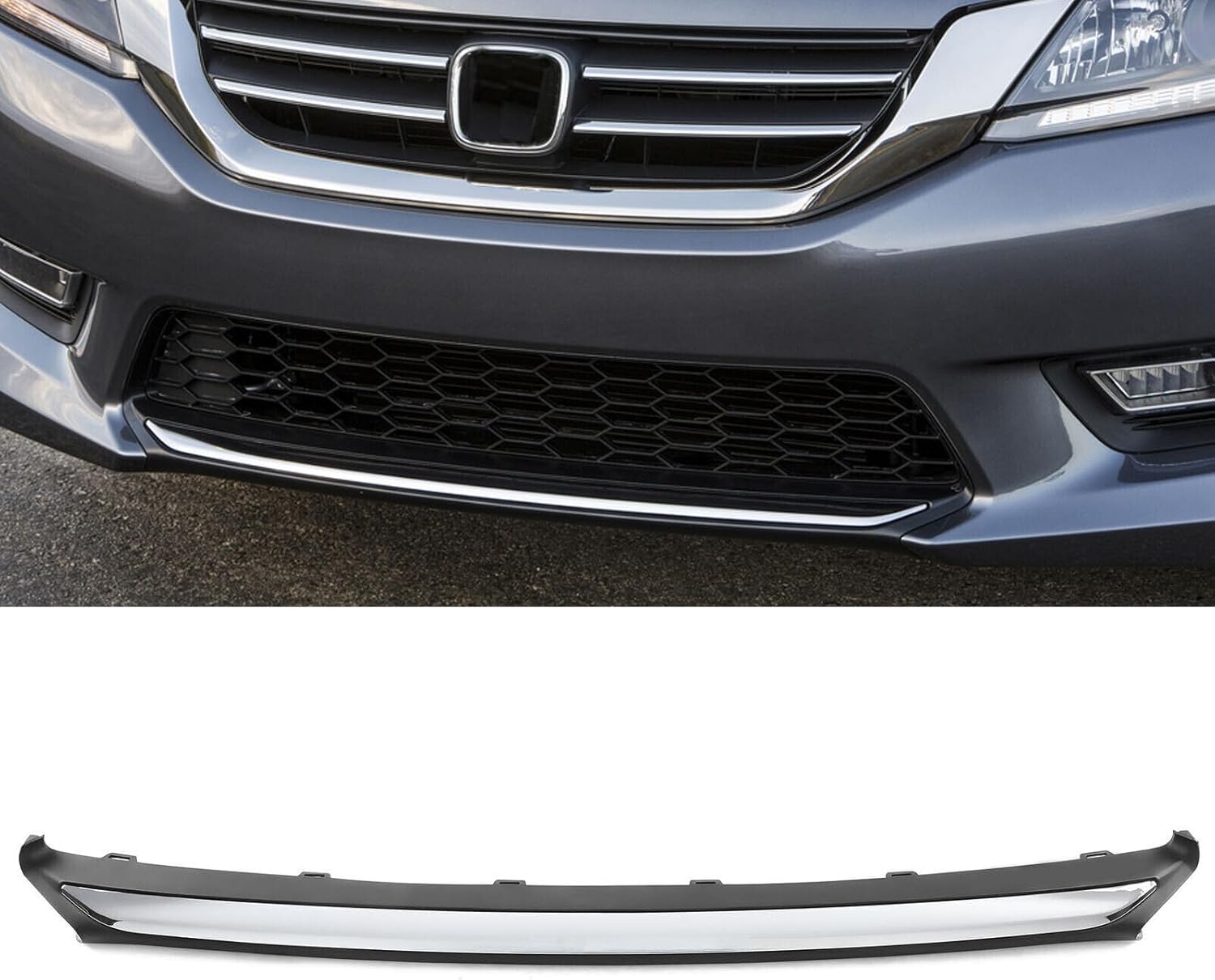Front Bumper Cover Lower Trim Molding Chrome Replacement for 2013 2014 ...