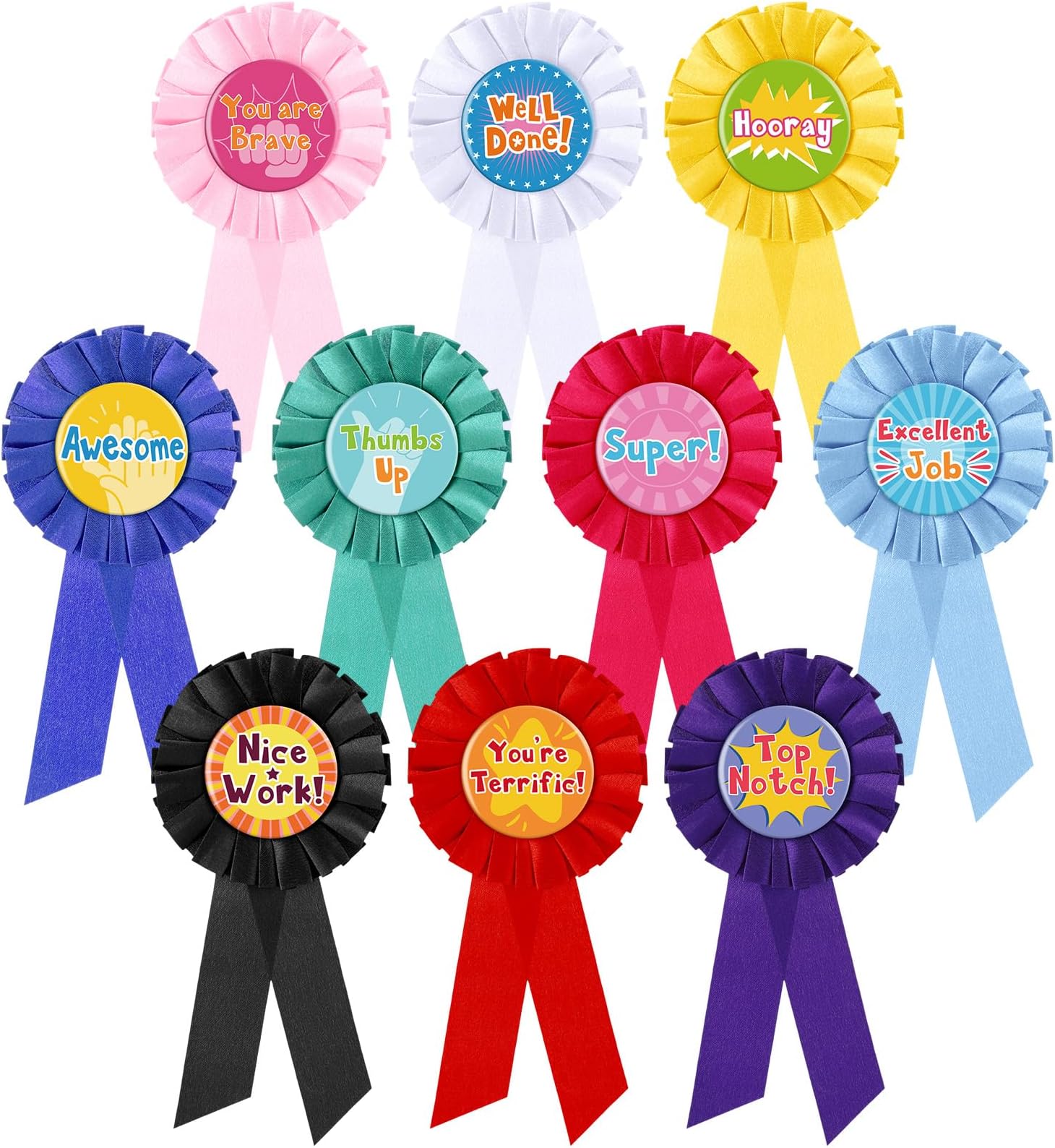 Amazon.com : Yuxung 20 Pcs Motivational Rosette Award Ribbons Set ...