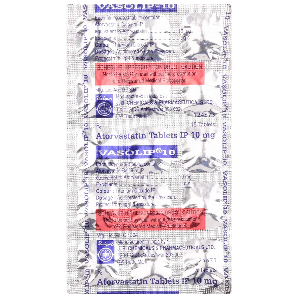 Vasolip 10 - Strip of 15 Tablets : Amazon.in: Health & Personal Care