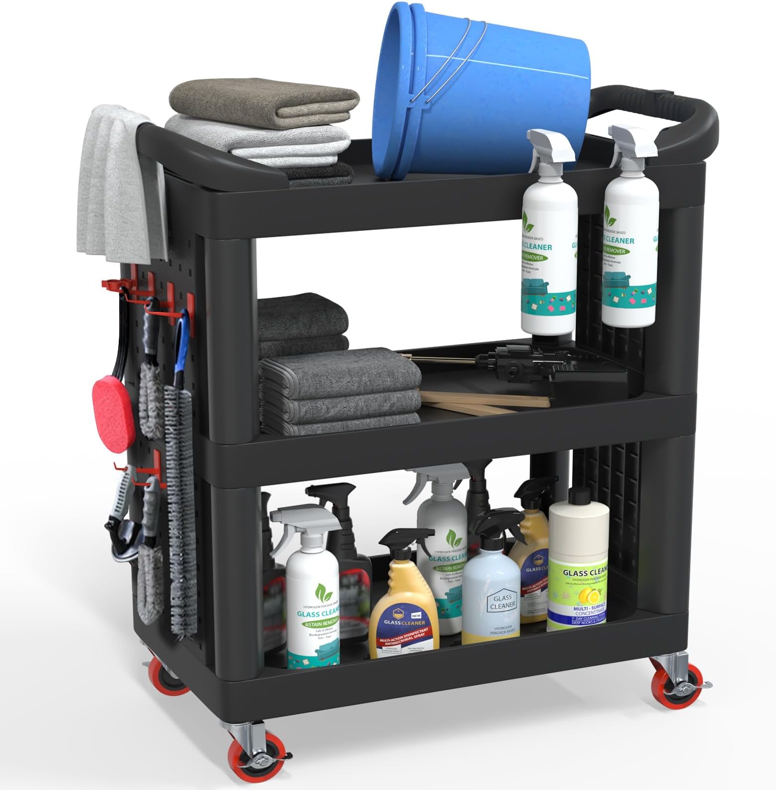 Amazon.com: Wanmwill 3 Tier Car Detailing Cart, Auto Detail Cart with ...