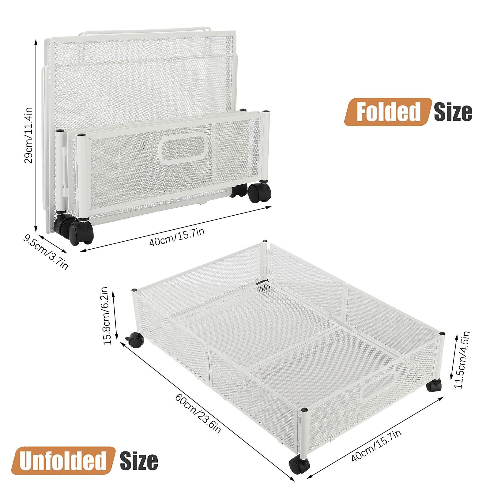 Underbed Rolling Storage Cart 2 Pack: Under Bed Storage Container