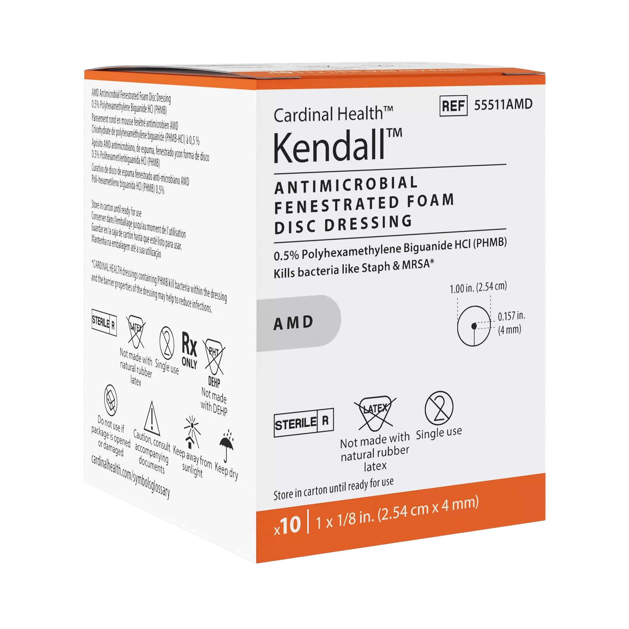 Amazon.com: Kendall™ Antimicrobial Foam Dressing Disc, 1IN, 4MM Hole ...