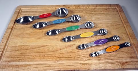 Amazon.com: Magnetic Measuring Spoons Set of 6 Stainless Steel Dual ...