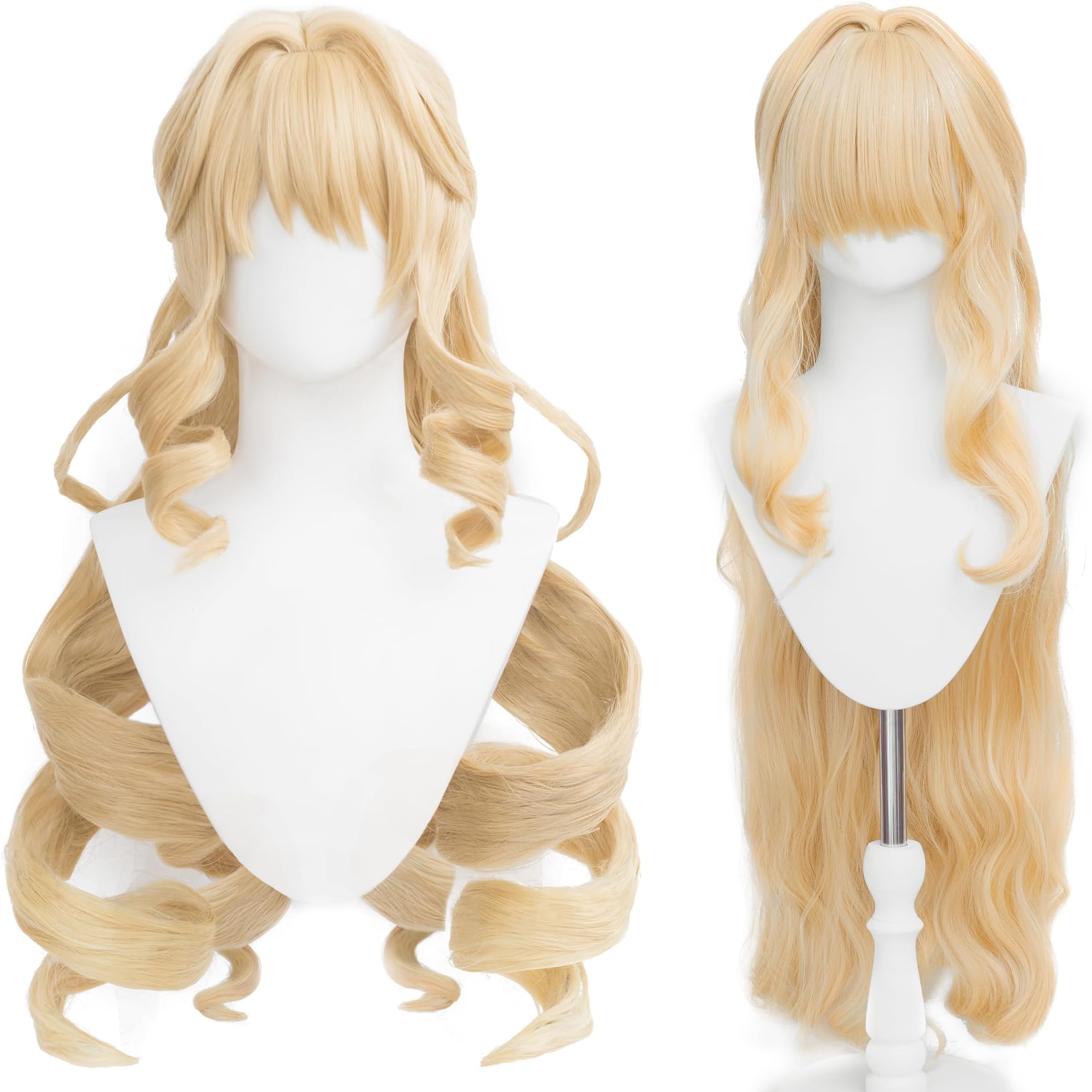 Amazon.com: maysuwell Cosplay Wig for Anime Wigs Short Blonde Wavy Hair ...