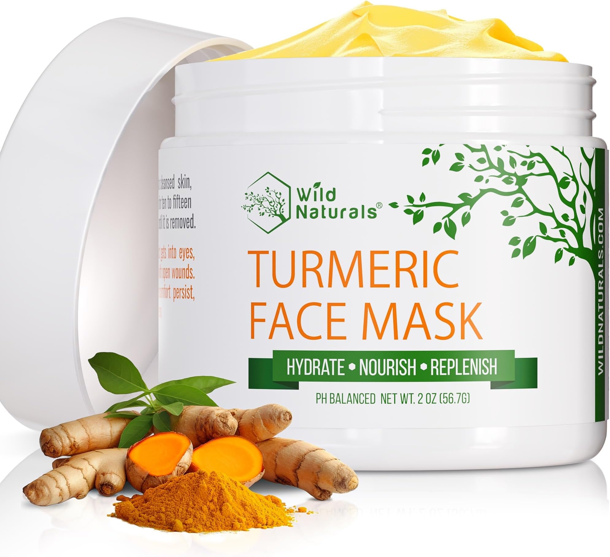 Amazon.com : Wild Naturals Turmeric Clay Face Mask for Acne & Dark ...