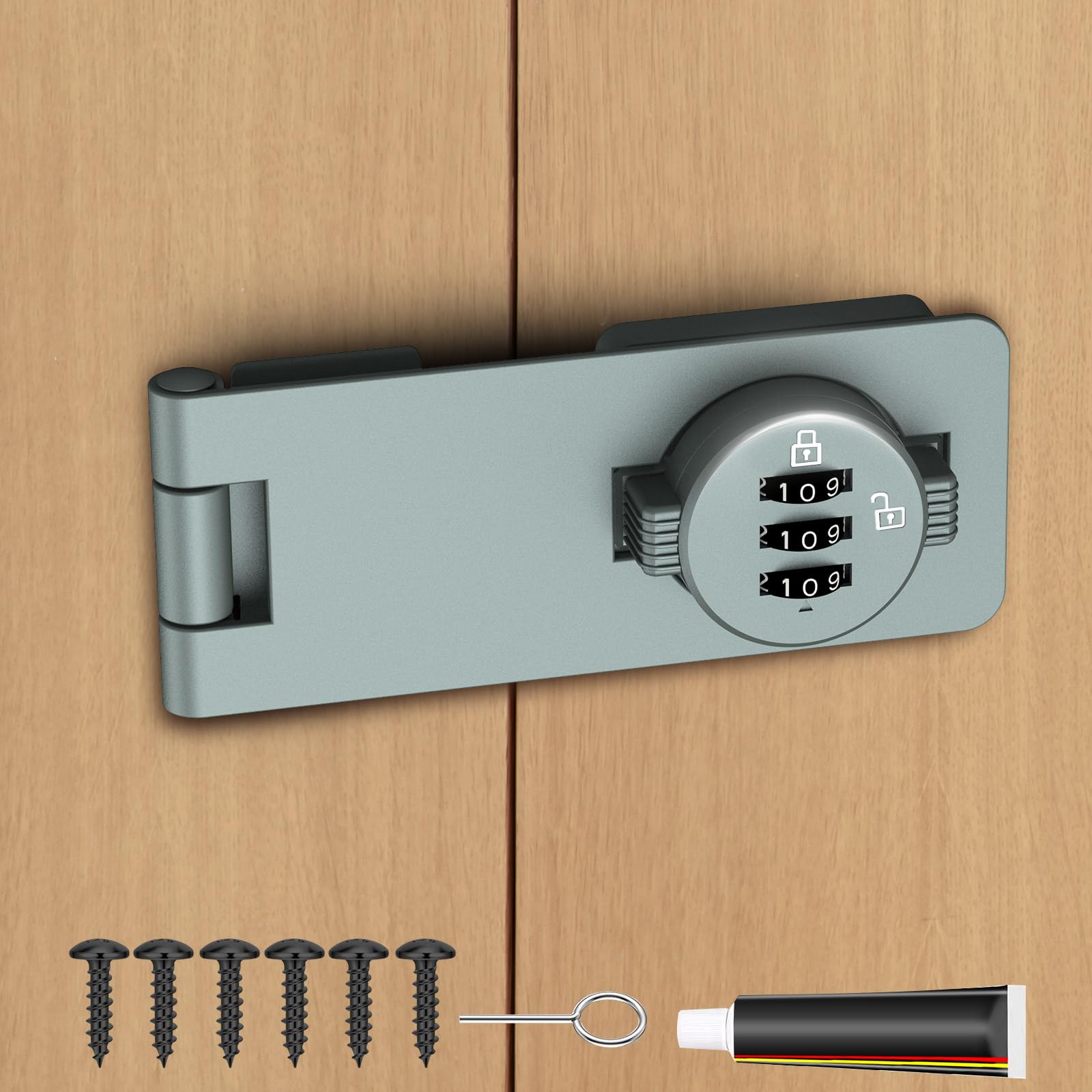 I-EASYDWW Keyless Cabinet Combination Lock, 3-Digit Password Twist Knob ...