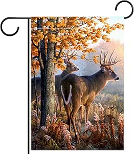 Amazon.com : forest tree deer Garden Flag 28x40,Double Sided Vertical ...