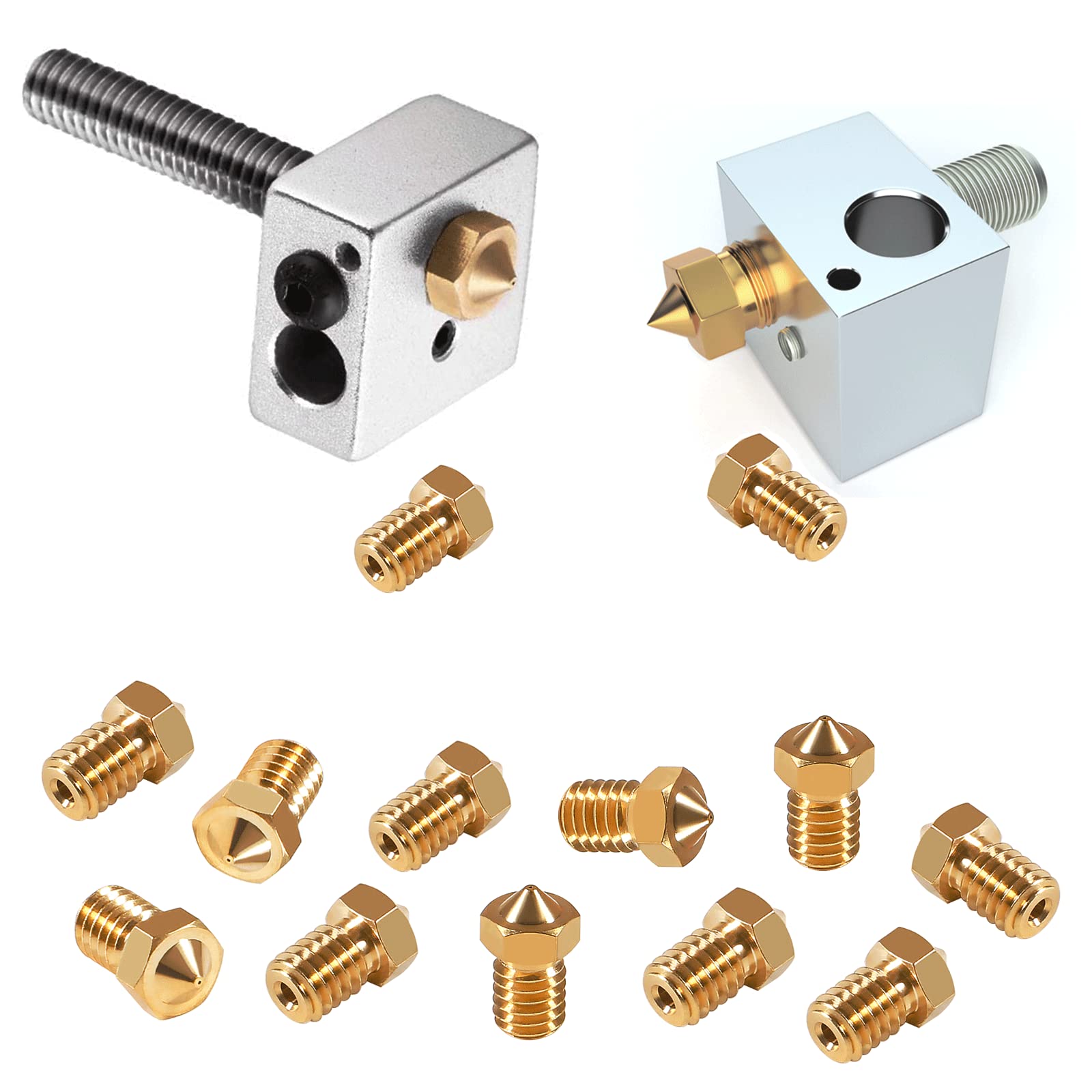 Snapklik.com : 20 Pcs M6 0.5mm 3D Printer Brass Nozzle V5 V6 Extruder ...