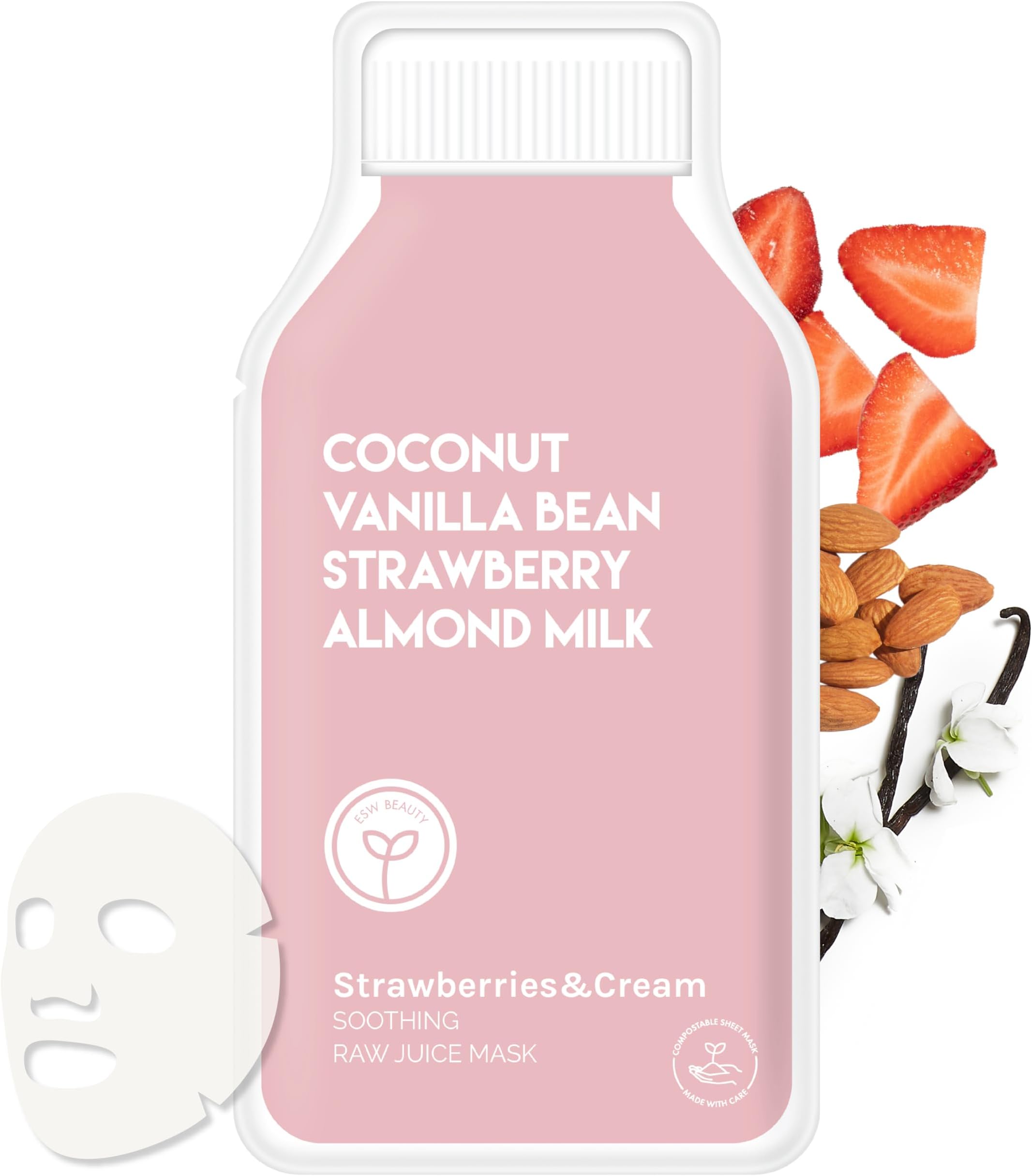 Amazon.com : ESW Beauty Strawberries & Cream - Soothing Raw Juice Face ...