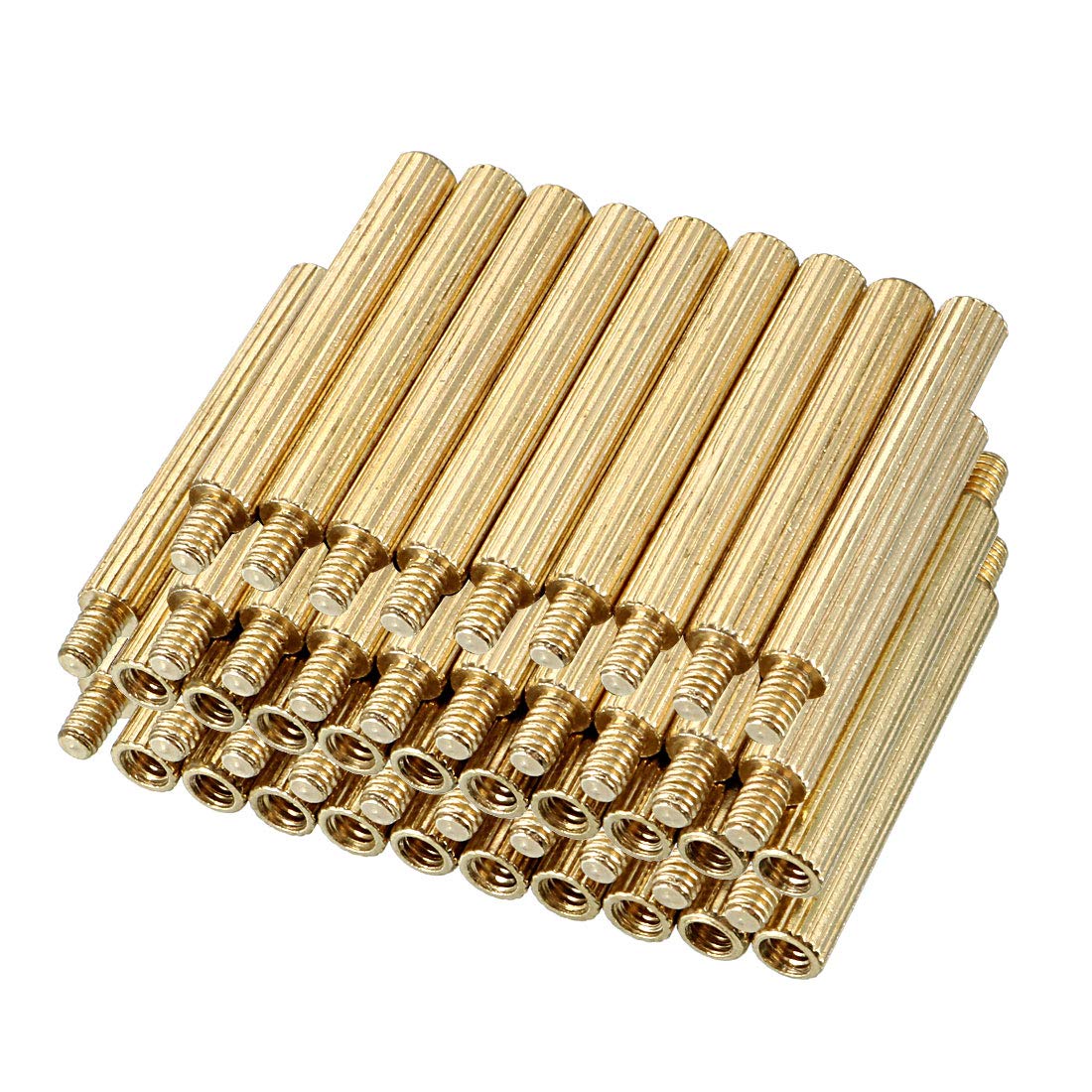 Amazon.com: uxcell 50pcs M2 20+3mm Male Thread Brass Round Standoff ...