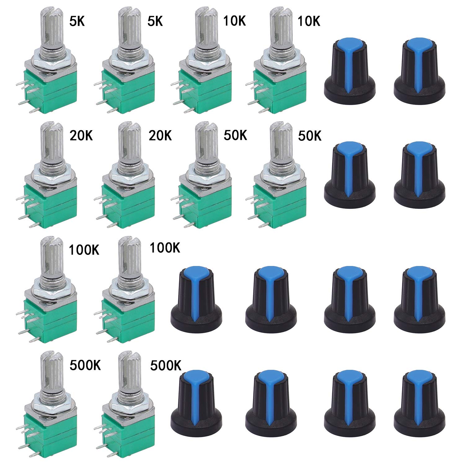 TWTADE 12Pcs Single Linear Rotary Seal Amplifier Potentiometers Type ...