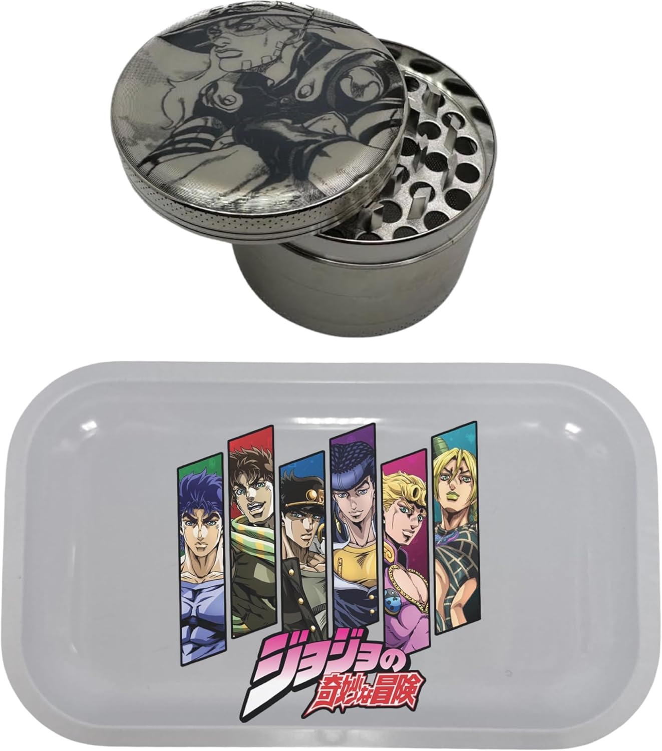 Amazon.com: Jojos Bizarre Adventure Gyro Herb Grinder Set Grinder+Tray ...