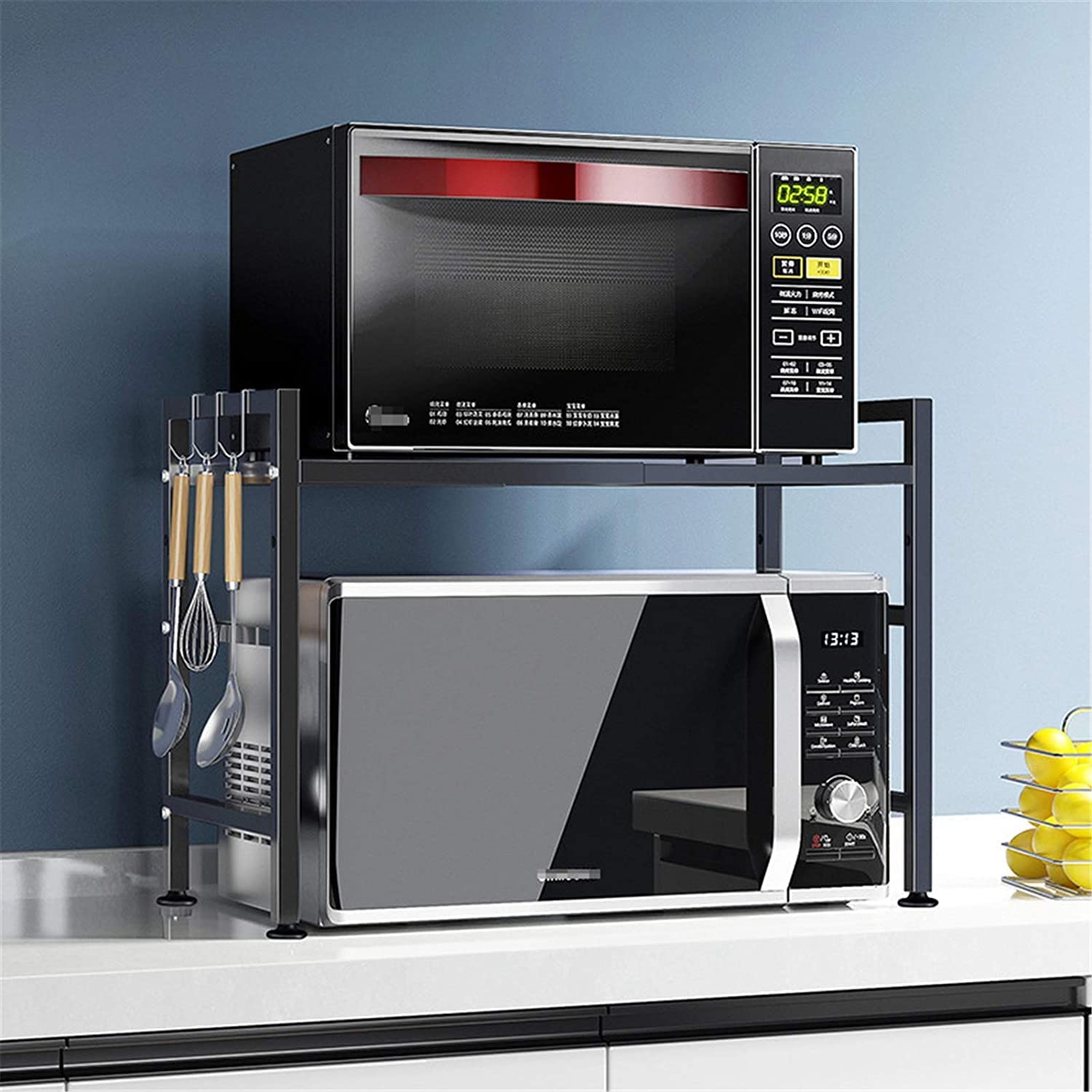 Zeroway Metal Adjustable Microwave Stand Kitchen Platform 2-Tier ...