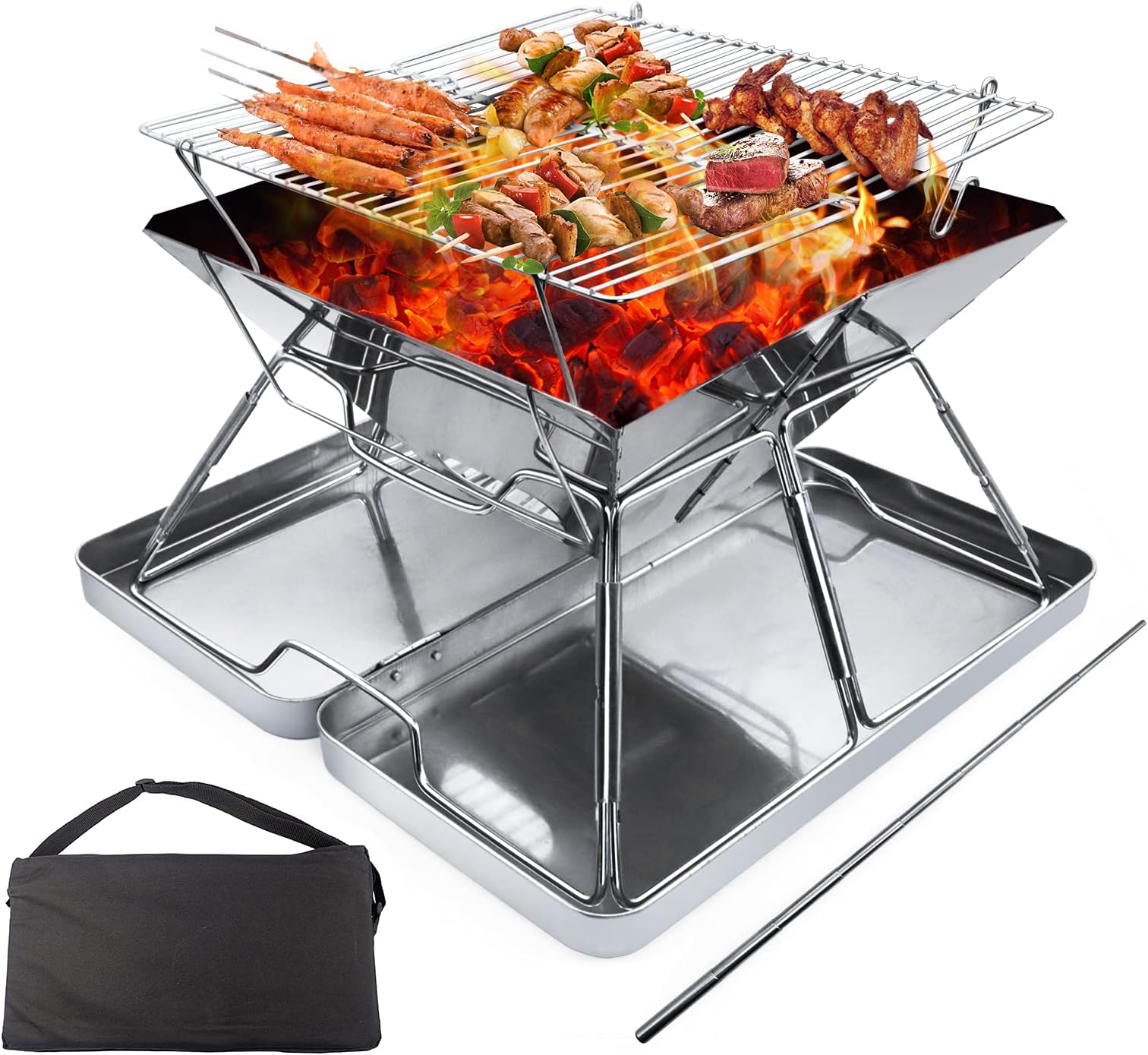 Winnerwell Flatfold Fire Pit – Medium | Portable Stainless Steel Fire ...