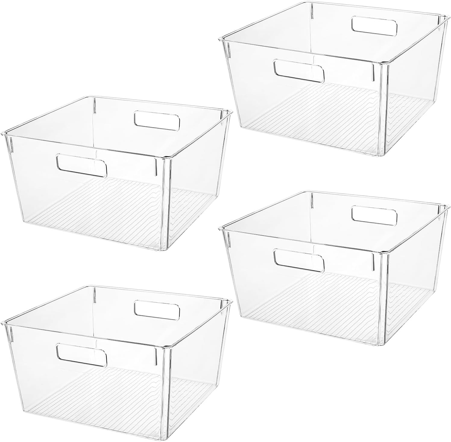 Amazon.com: Clear Extra Large Plastic Storage Bins, Perfect for Pantry ...