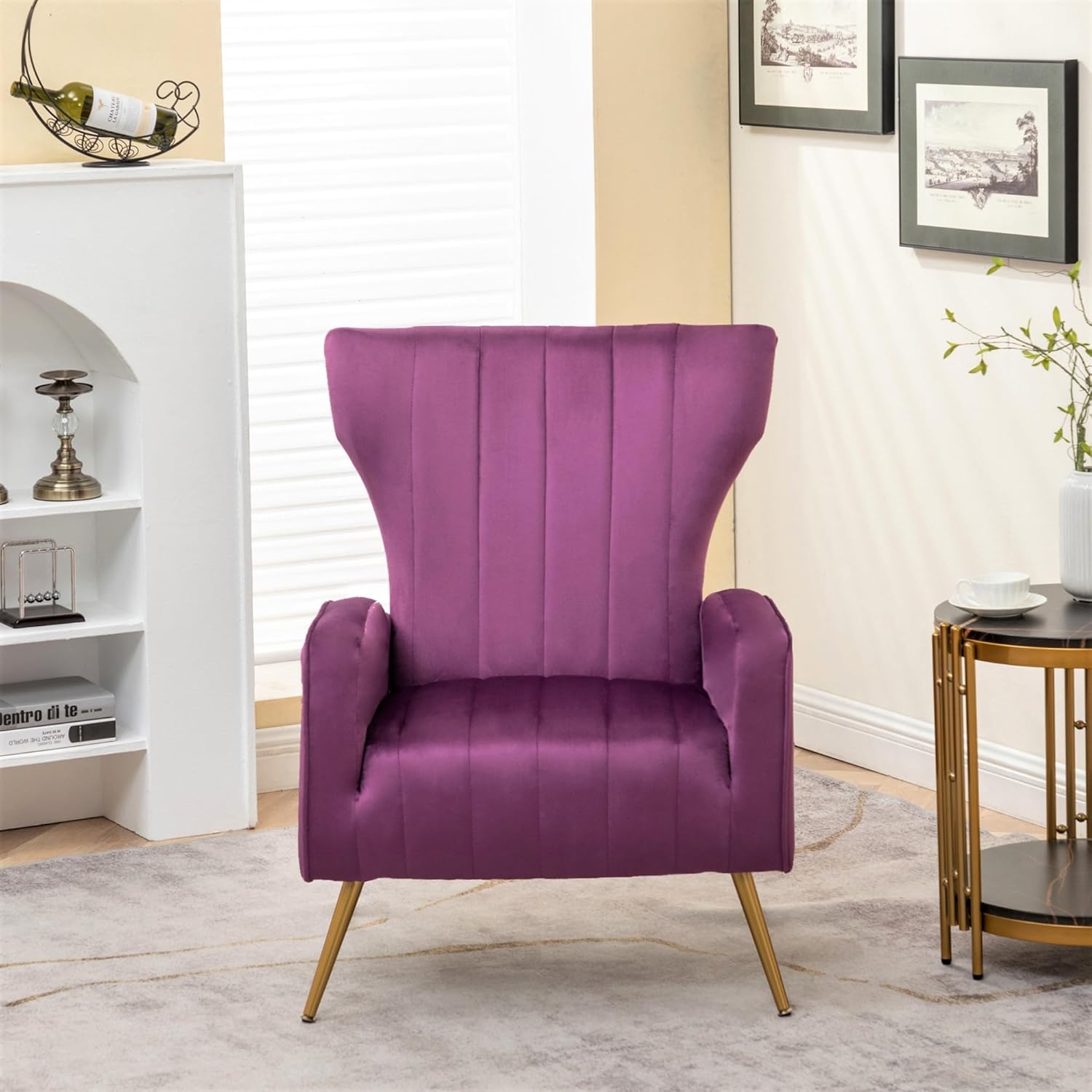 Amazon.com: Container Furniture Direct Modern Velvet Accent Chair ...